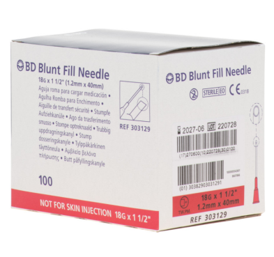 NEEDLE BLUNT FILL 18GX1 1/2 (305180) BOX/100