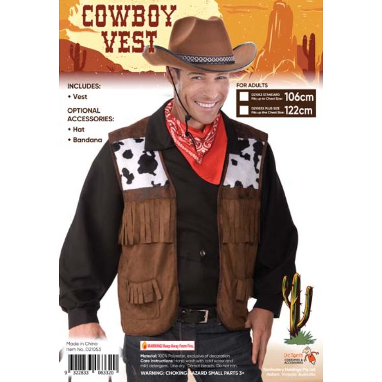Wild West Cowboy Vest - Costume Wonderland